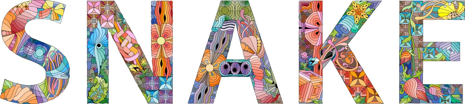 Entangle snakes for coloring pages hand drawn Vector Image