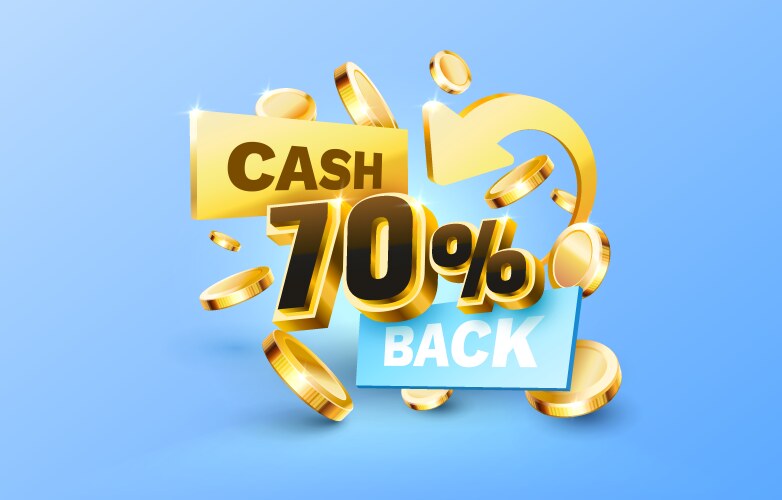 15 cash back service financial payment label Vector Image