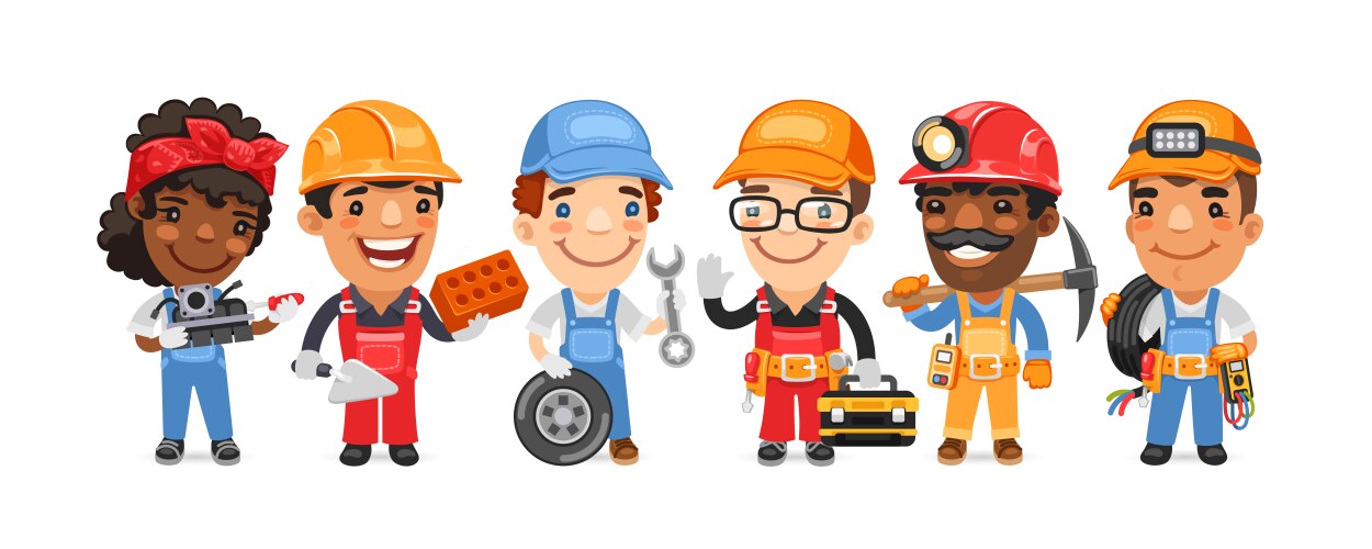 Professional workers different jobs professionals Vector Image