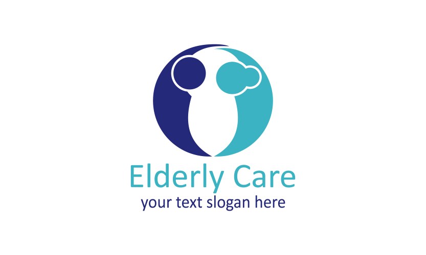 Elderly care logo design best Royalty Free Vector Image