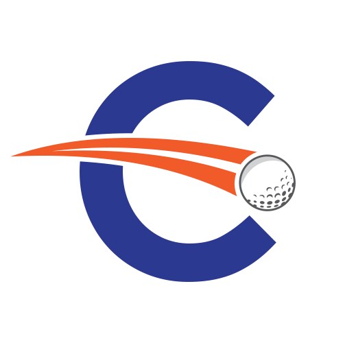 Golf logo on letter j concept with moving Vector Image