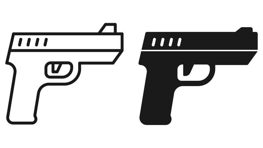 Pistol 1911 gun fire 45 caliber Royalty Free Vector Image