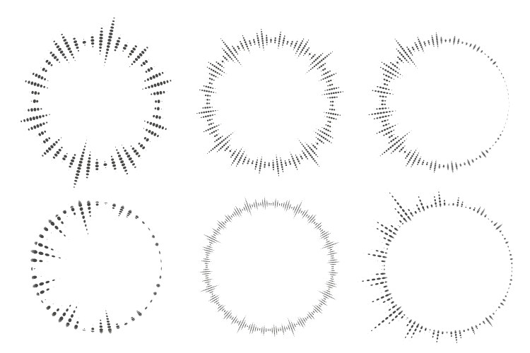 Equalizer music sound wave circle symbol icon Vector Image