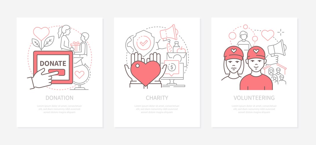 Donations and caring for others - line design Vector Image