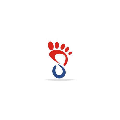 Foot step medic beauty abstract logo Royalty Free Vector