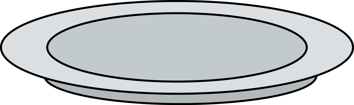 Empty light blue color dish with figured edges Vector Image