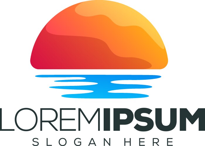 Awesome sunset logo design ready to use Royalty Free Vector