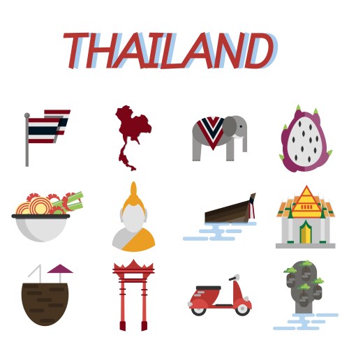 Thai massage icon set Royalty Free Vector Image