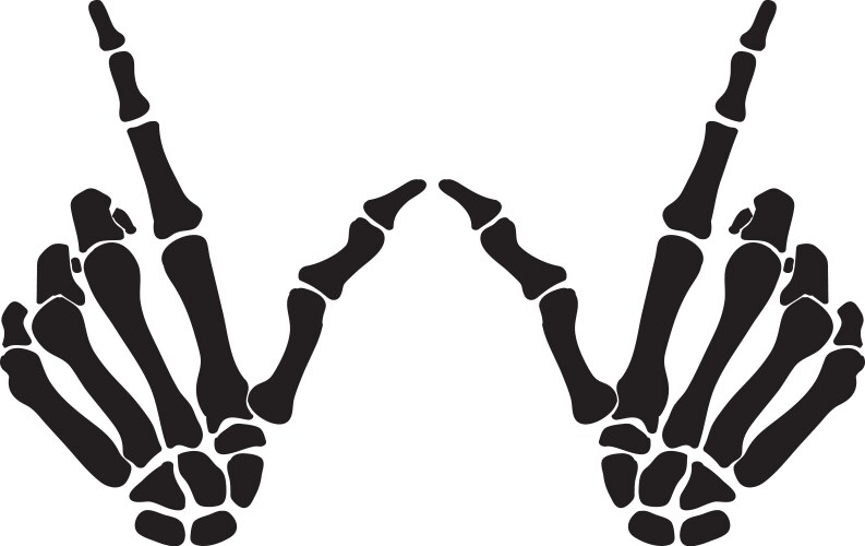 Sign hand ok skeleton Royalty Free Vector Image