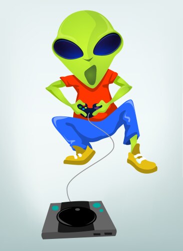 Funny employee man working with computer cartoon Vector Image Funny employee man working with computer cartoon Vector Image