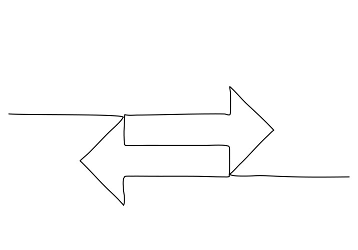 Arrow one line drawing Royalty Free Vector Image