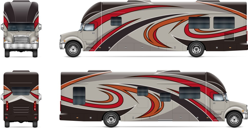 Rv template vehicle branding mock up Royalty Free Vector