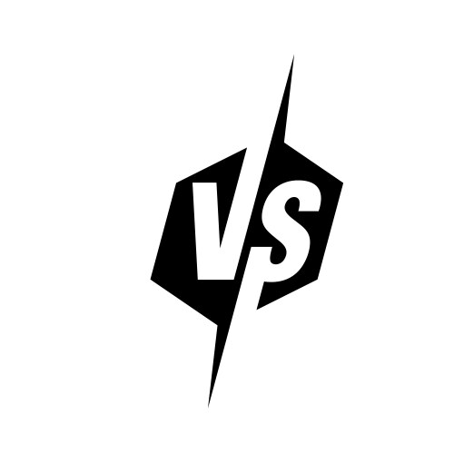 Simple vs logo design flat versus icon Royalty Free Vector