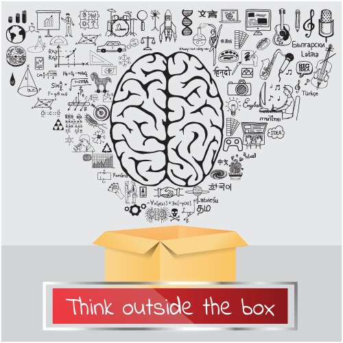 Think outside the box Royalty Free Vector Image