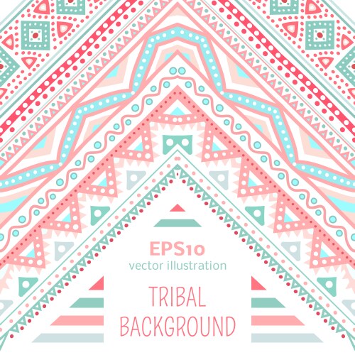 Tribal ethnic corner pattern for your cute Vector Image