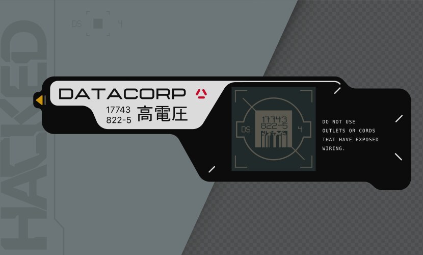 Cyberpunk decals set of stickers Royalty Free Vector Image