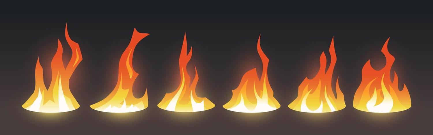 Flame animation sprite sheet icons – Royalty-Free Vector | VectorStock