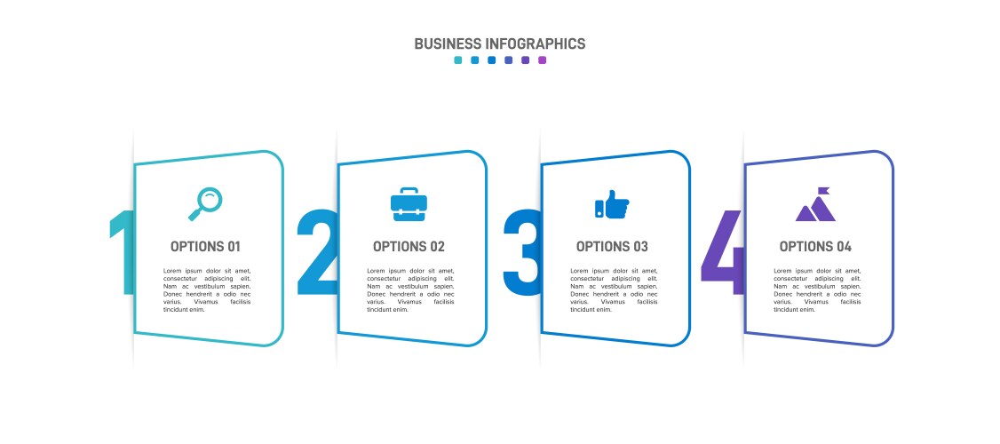 Horizontal progress bar featuring 4 arrow-shaped Vector Image
