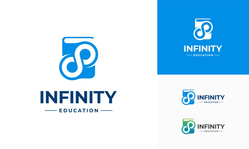 Infinity education logo designs concept loop Vector Image