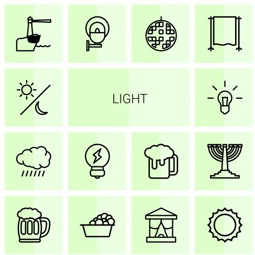 49 light icons Royalty Free Vector Image - VectorStock