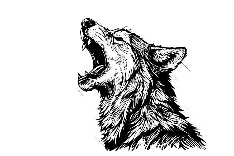 Wolf muzzle sketch Royalty Free Vector Image - VectorStock