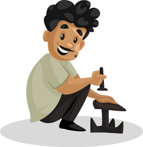 Cobbler cartoon character Royalty Free Vector Image