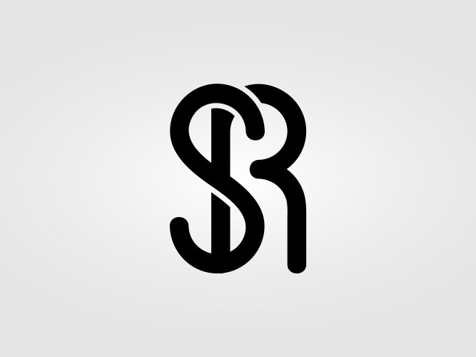 Initial letter sr logo design template Royalty Free Vector
