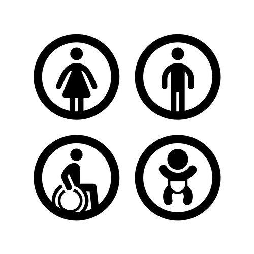 Restroom pictogram icon set Royalty Free Vector Image