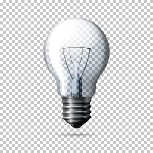 Retro light bulb on transparent background Vector Image