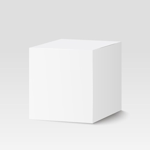 Blank white cube 3d box template Royalty Free Vector Image