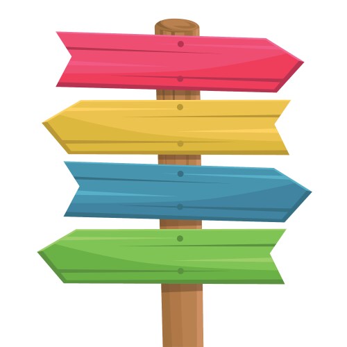 Wood road signs arrows Royalty Free Vector Image