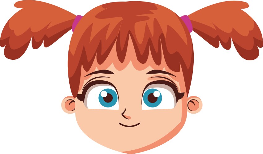Beautiful girl face cartoon Royalty Free Vector Image