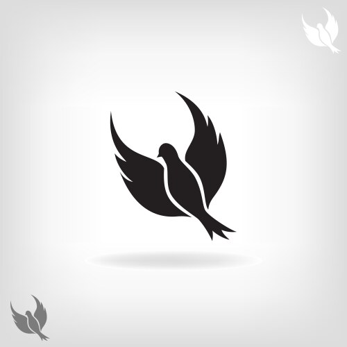 M letter wings logo design with black bird fly Vector Image