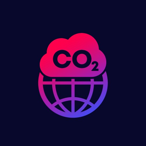 Carbon footprint of flying icon with airplane Vector Image