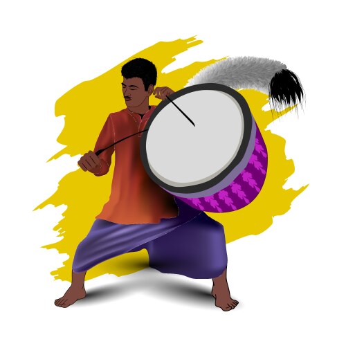 Durga Puja Dhaki Vector Images (12)