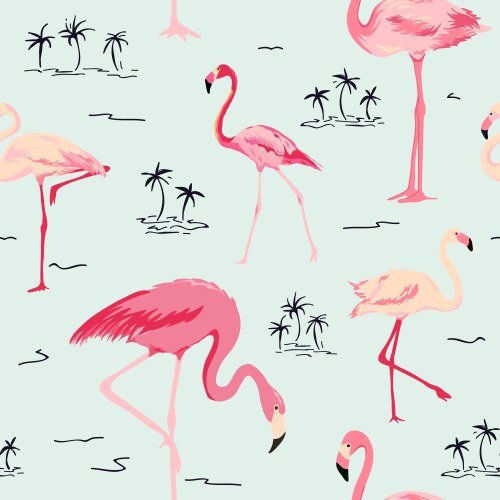 Flamingo bird background Royalty Free Vector Image