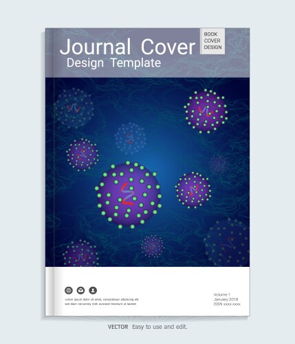 Medical journal cover design template Royalty Free Vector