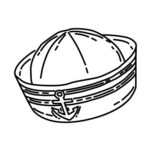 Navy sailor uniform icon doodle hand drawn Vector Image