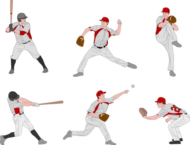 Baseball player sketch Royalty Free Vector Image