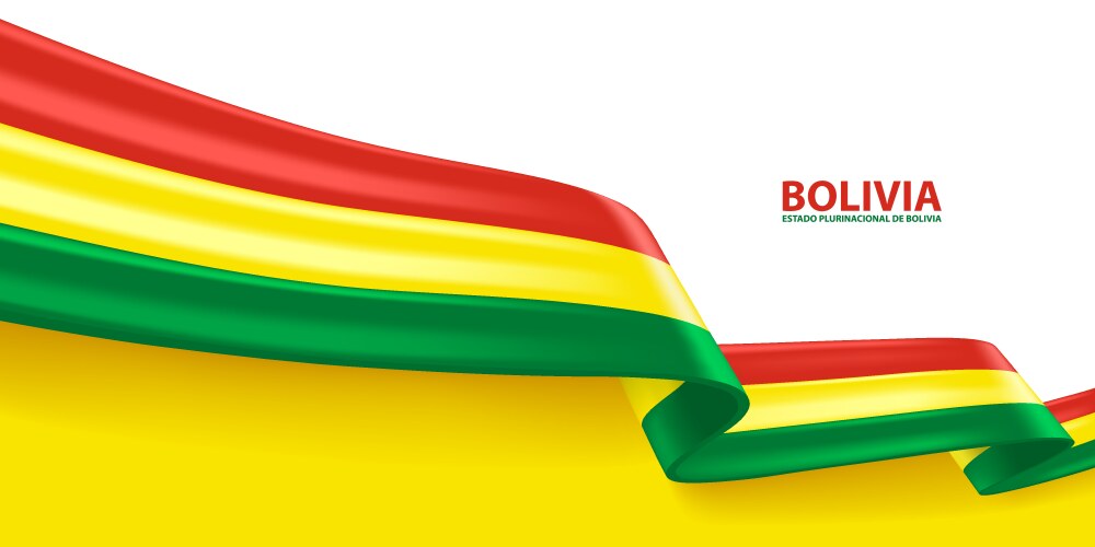 Bolivia 3d ribbon flag Royalty Free Vector Image