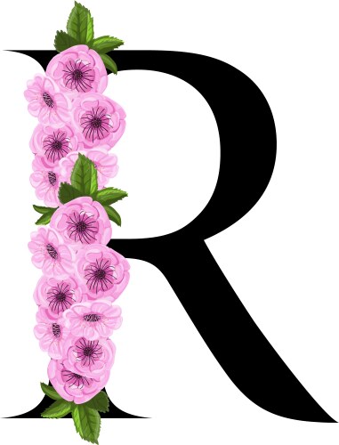 Letter d floral ornament Royalty Free Vector Image