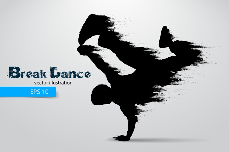Breakdancer silhouette Royalty Free Vector Image