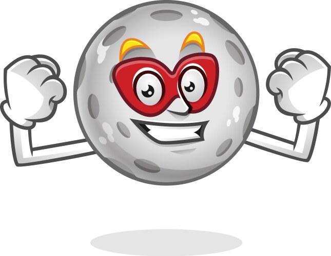 Happy funky moon mascot character Royalty Free Vector Image