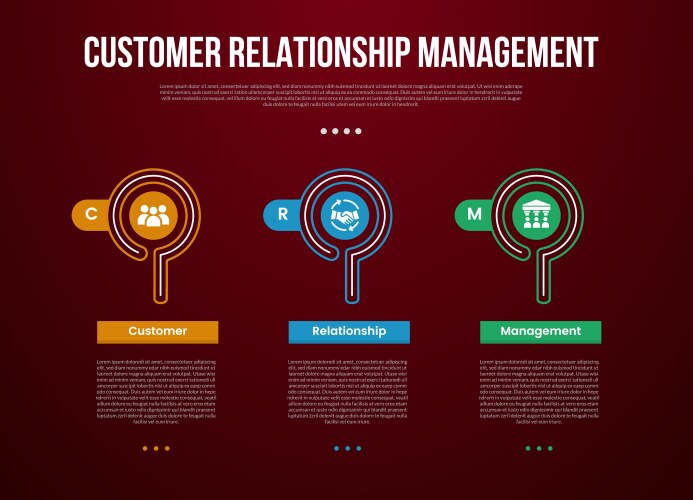 Crm infographic template with cycle circular 3d Vector Image