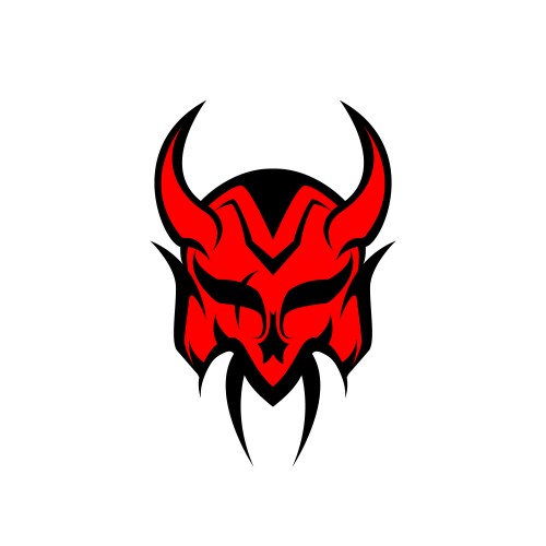 Red devil head design Royalty Free Vector Image