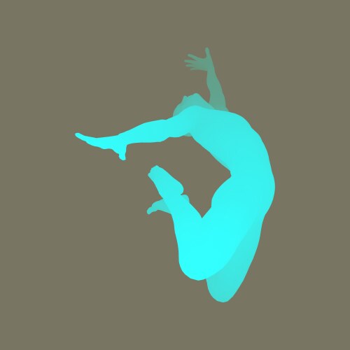 Jumping man gymnast 3d human body model Royalty Free Vector