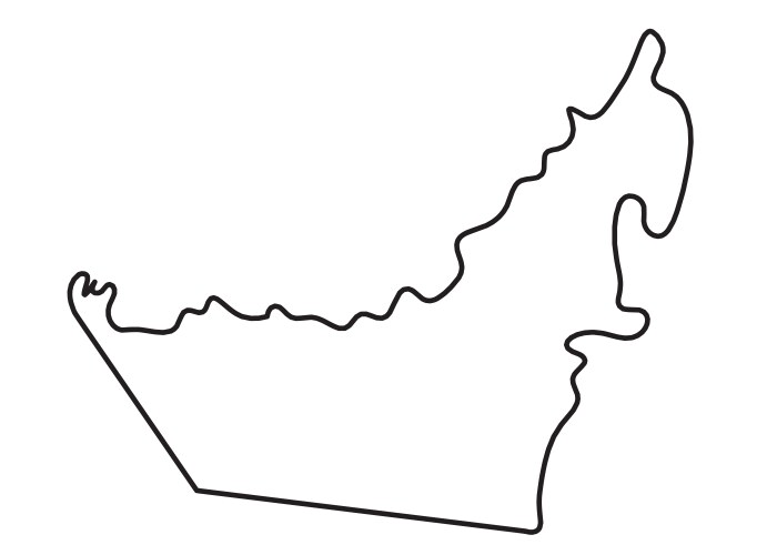 Map of uae with question mark as line drawing Vector Image