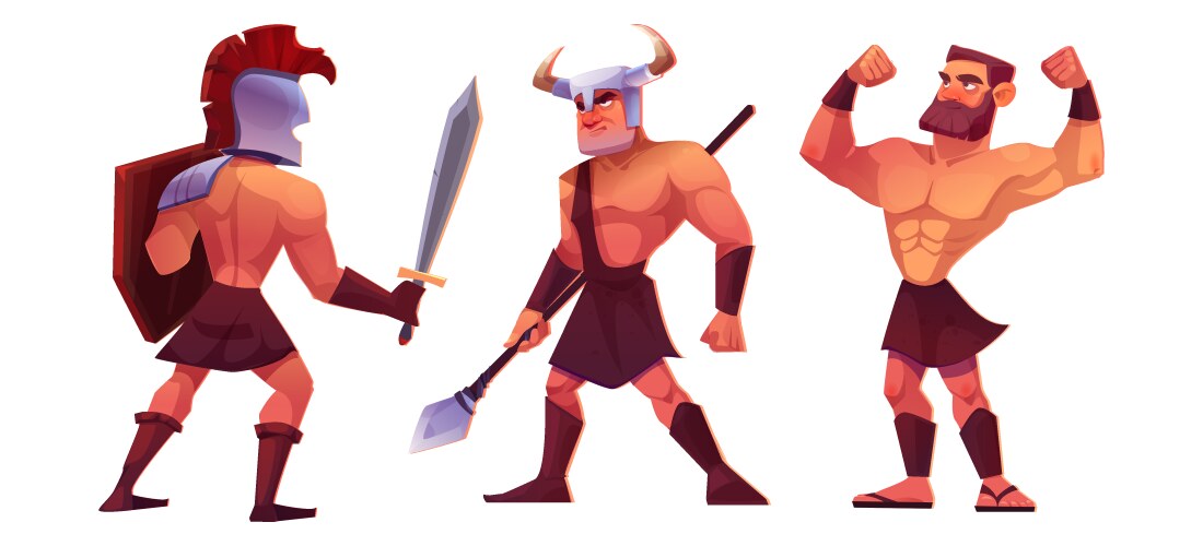 Rome gladiator with shield ancient soldier Vector Image