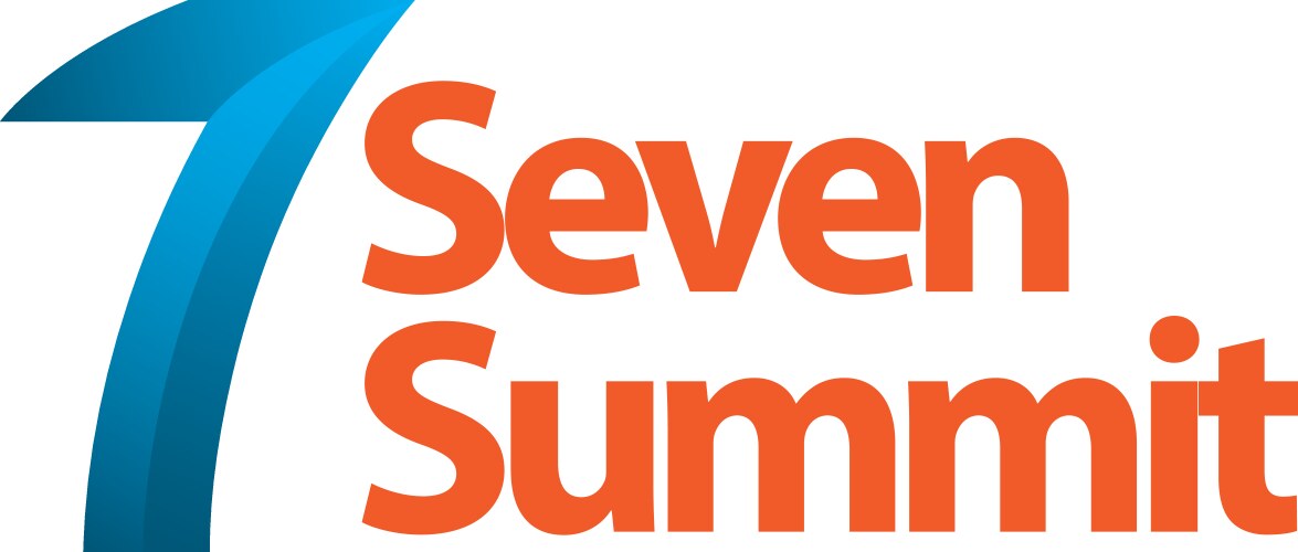 Seven summit template design Royalty Free Vector Image