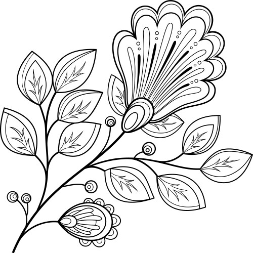 Abstract flower outline Royalty Free Vector Image